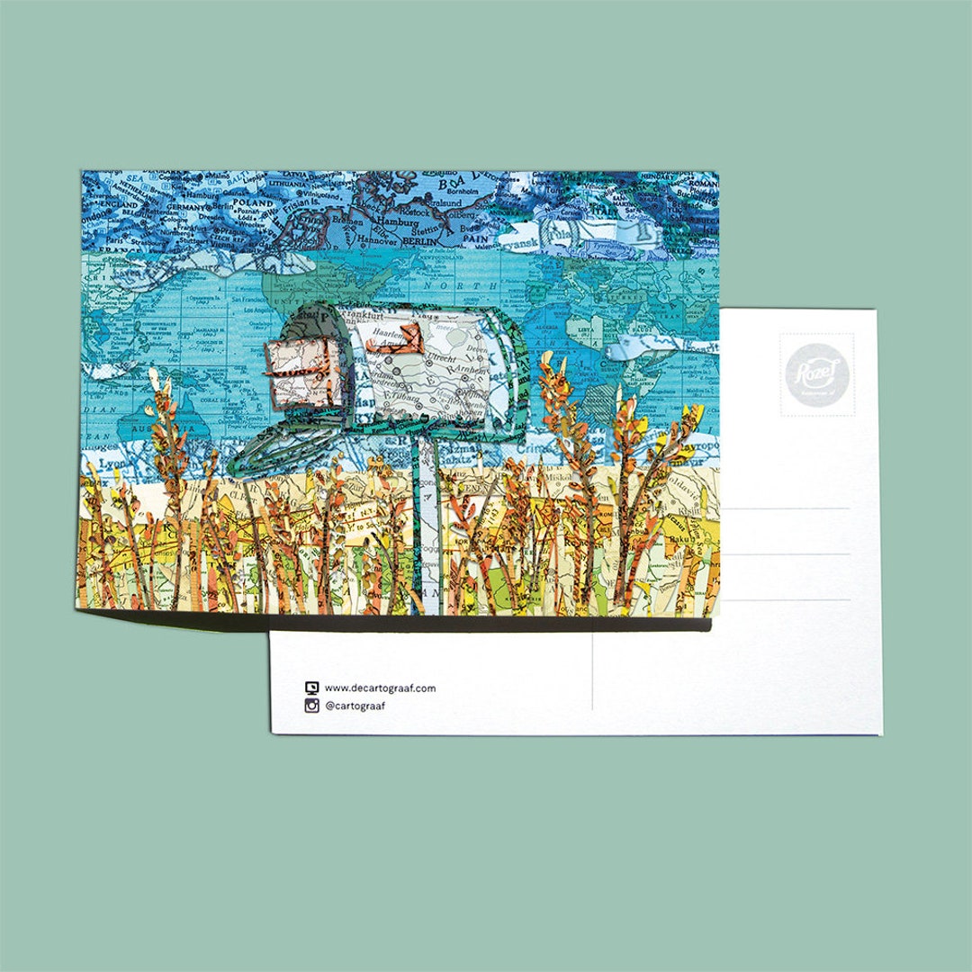 World Map Postcards - Postcrossing Series - Etsy