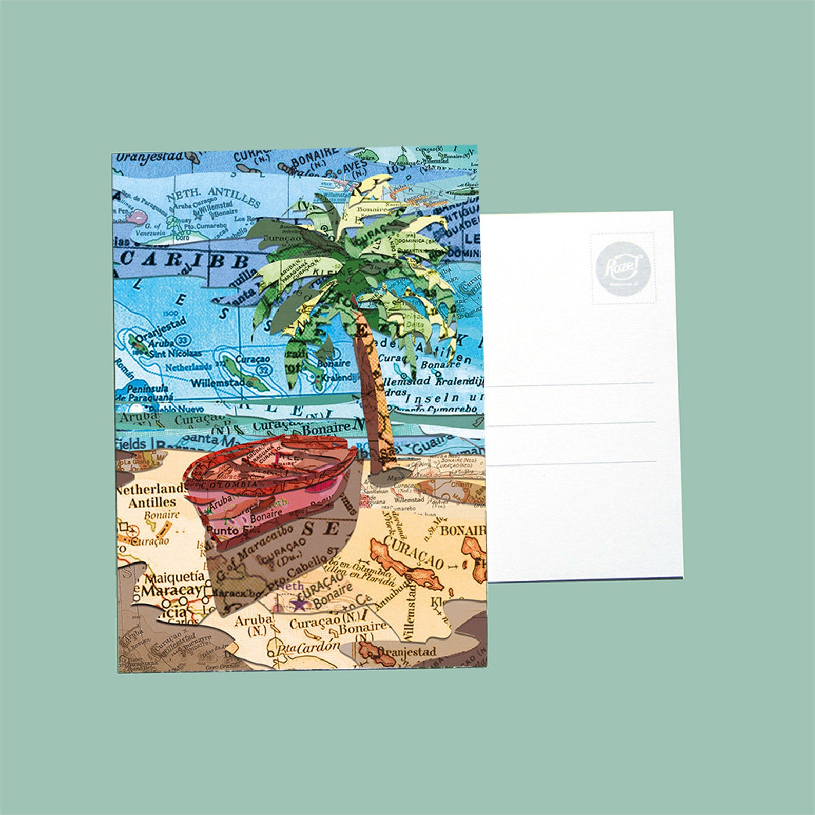 World Map Post Card Carribean Series | Etsy