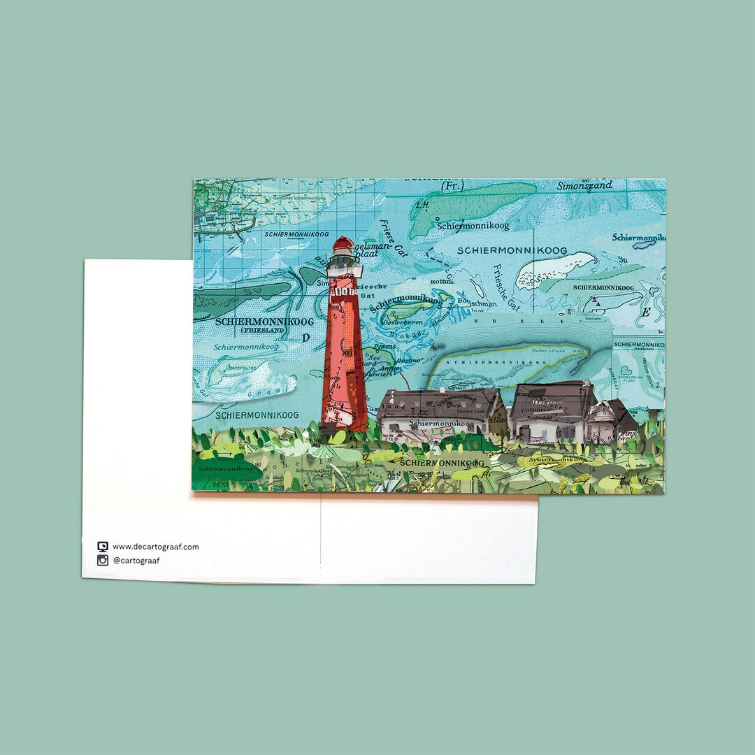 World Map Postcards - Wadden Islands - Etsy