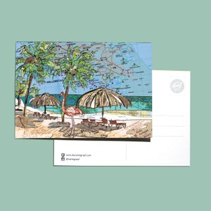 World Map Post Card Carribean Series | Etsy