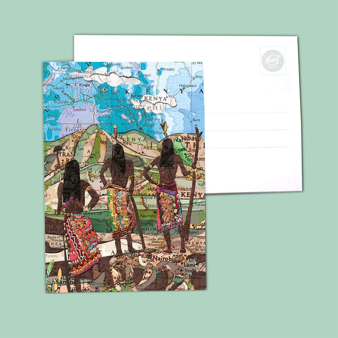 World Map Postcards - Africa Series - Etsy