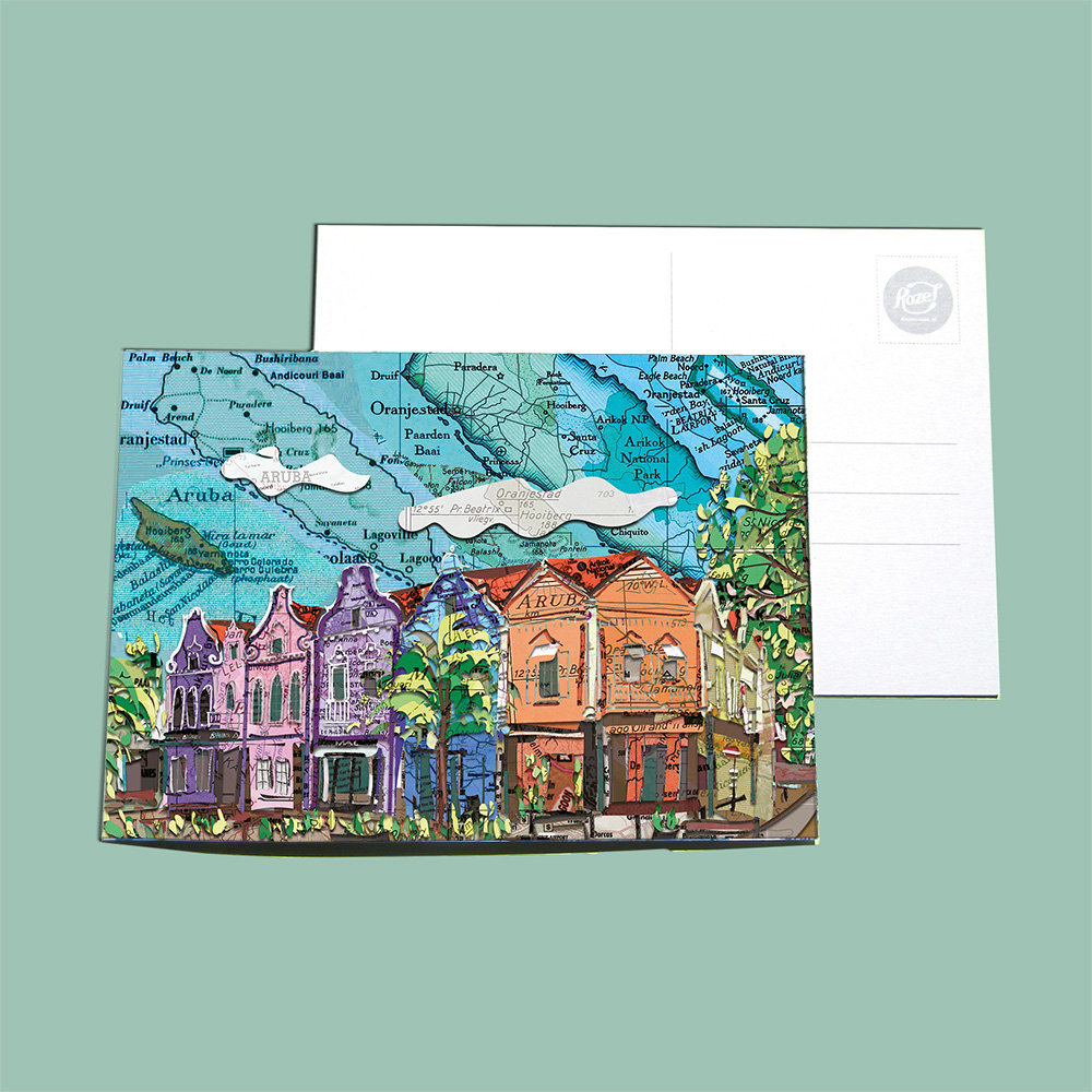 World Map Post Card Carribean Series | Etsy