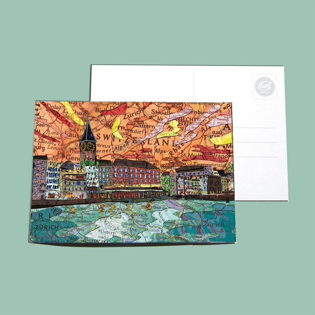 World Map Postcard - Central Europe - Etsy