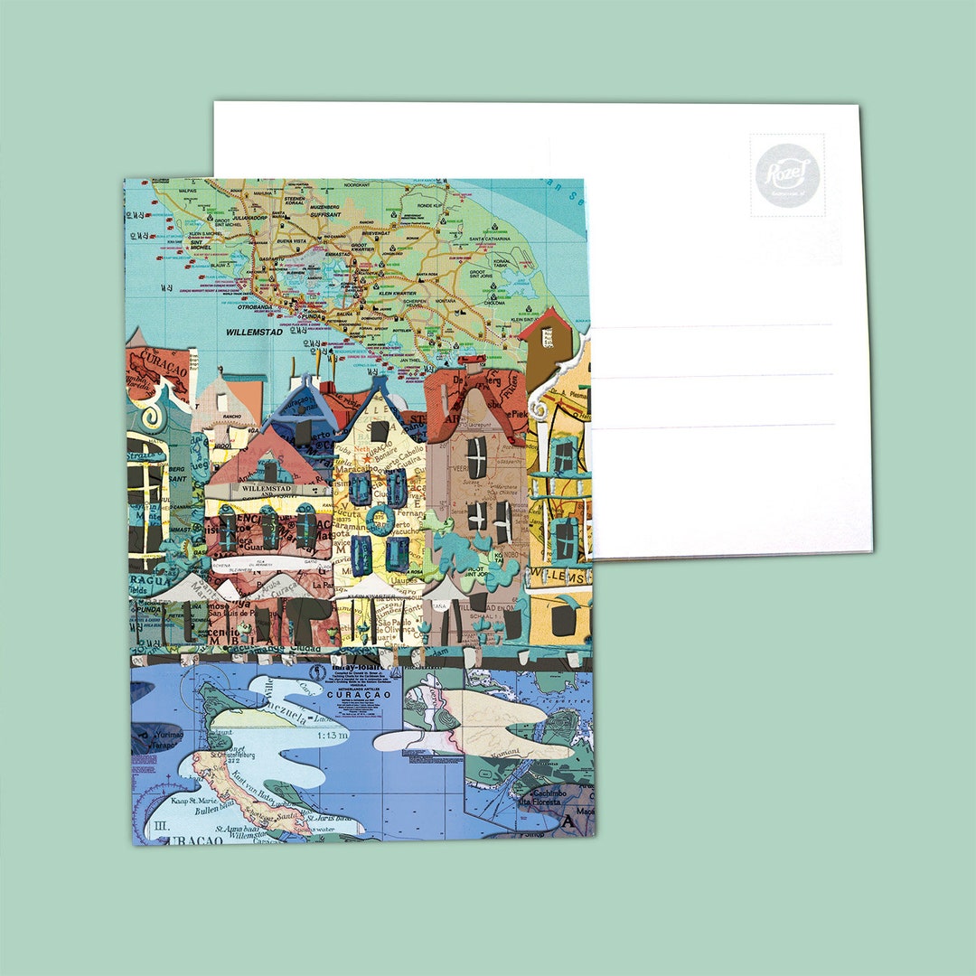 World Map Post Card - Caribbean Series - Etsy