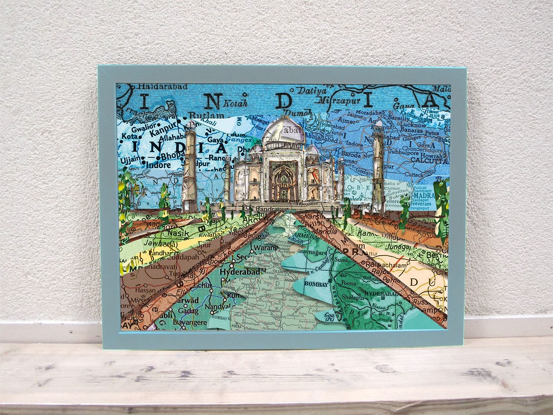 World Map Poster India Variations - Etsy