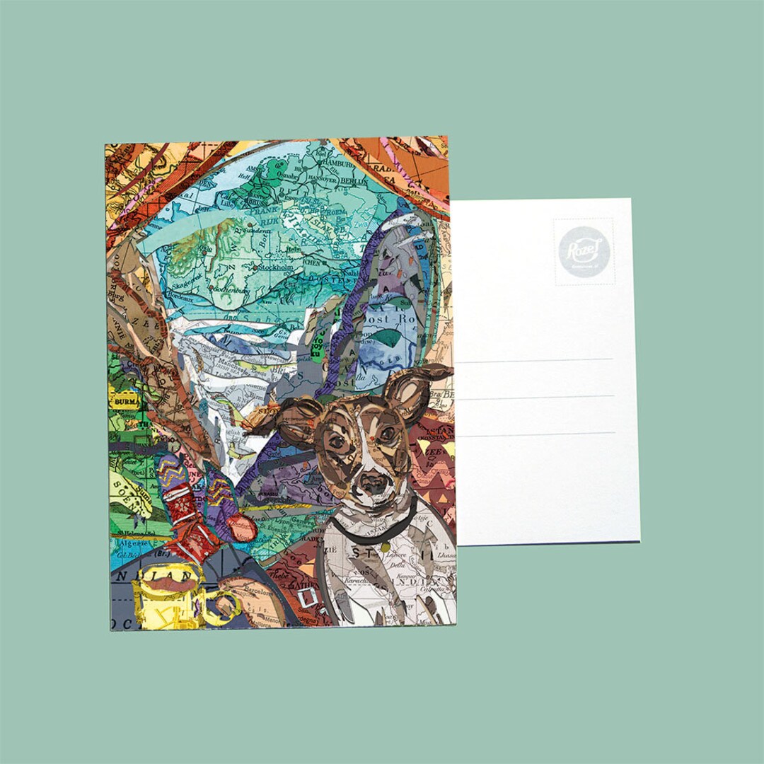 World Map Postcards - Dog Series - Etsy