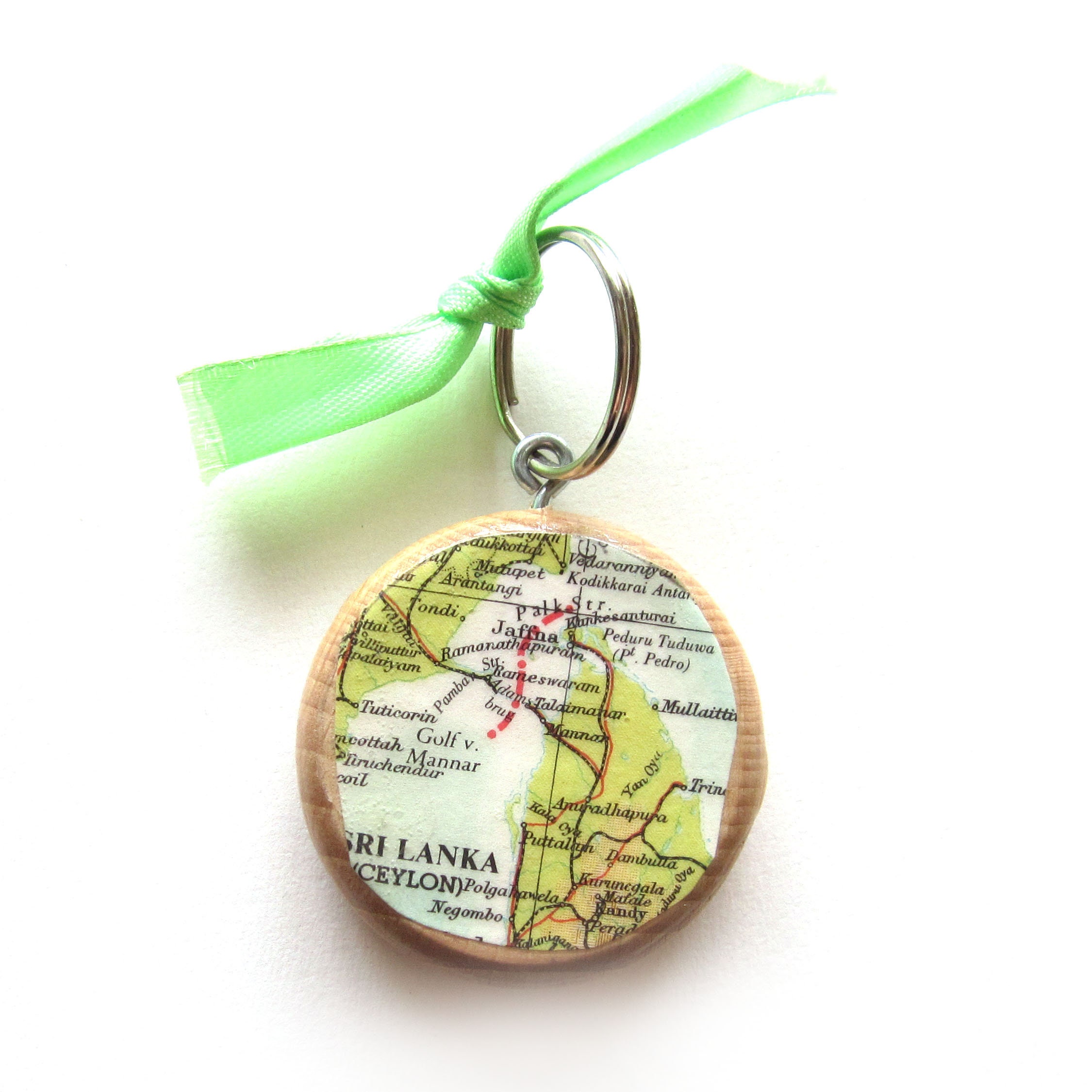 Personalized World map keychain - Asia variations