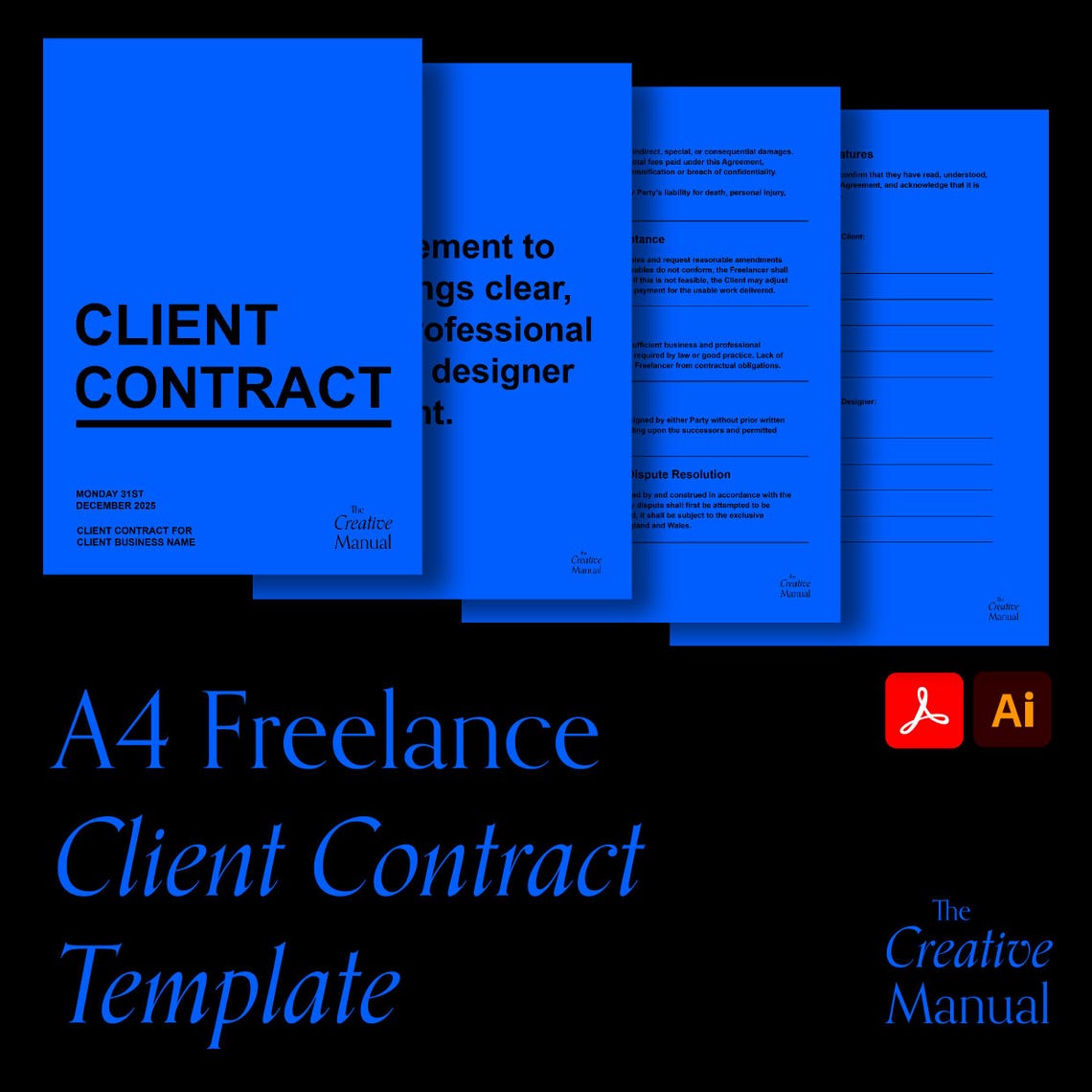 Freelance Design Contract Template – A4 Condensed Version - Etsy