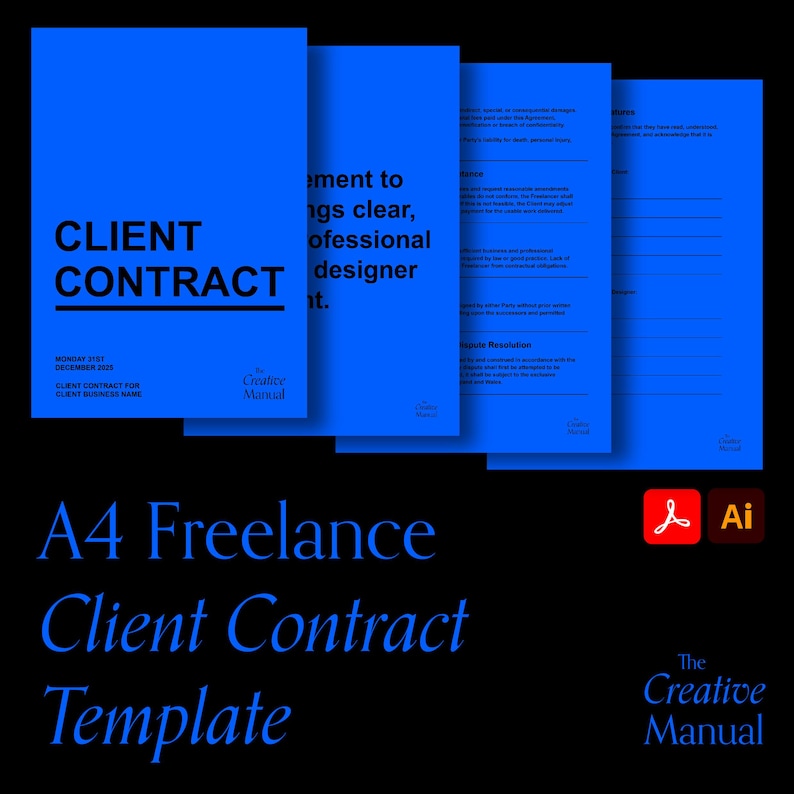 Freelance Design Contract Template – A4 Condensed Version - Etsy