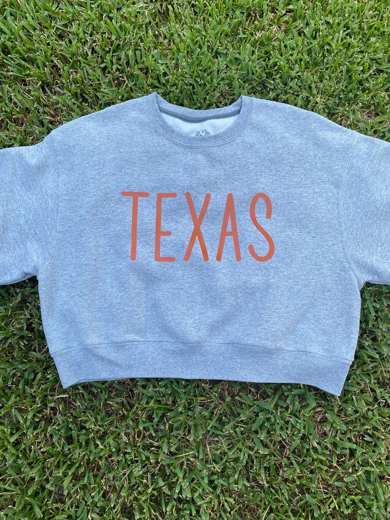 Texas Longhorn Crop Sweatshirt Pullover - Etsy