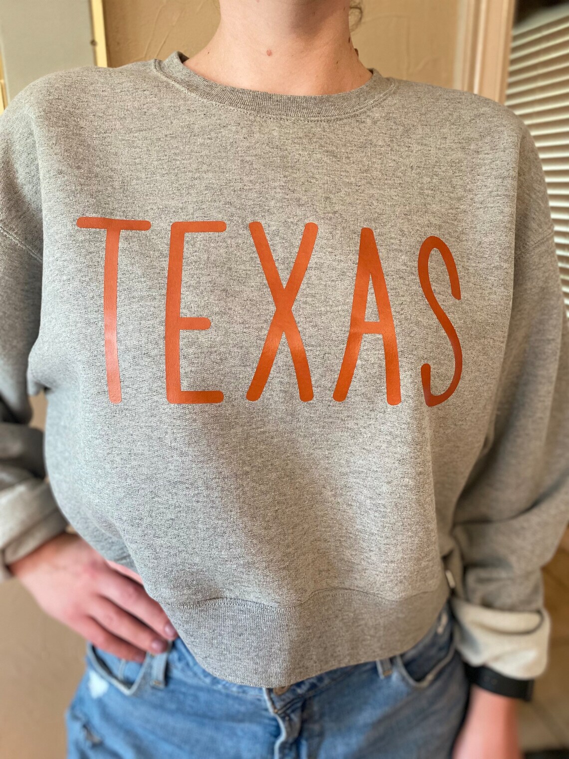 Texas Longhorn Crop Sweatshirt Pullover - Etsy