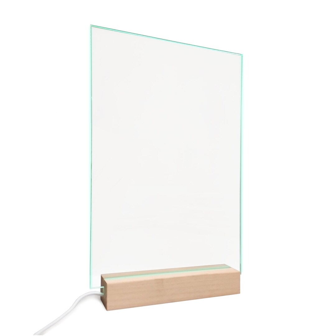 LED Light up Wood Display Base With A4 Acrylic Sheet - Etsy