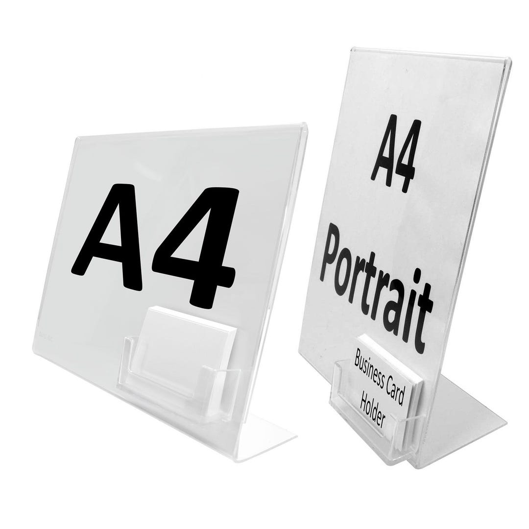 A4 Acrylic Menu Sign Holder: Portrait or Landscape Display - Etsy