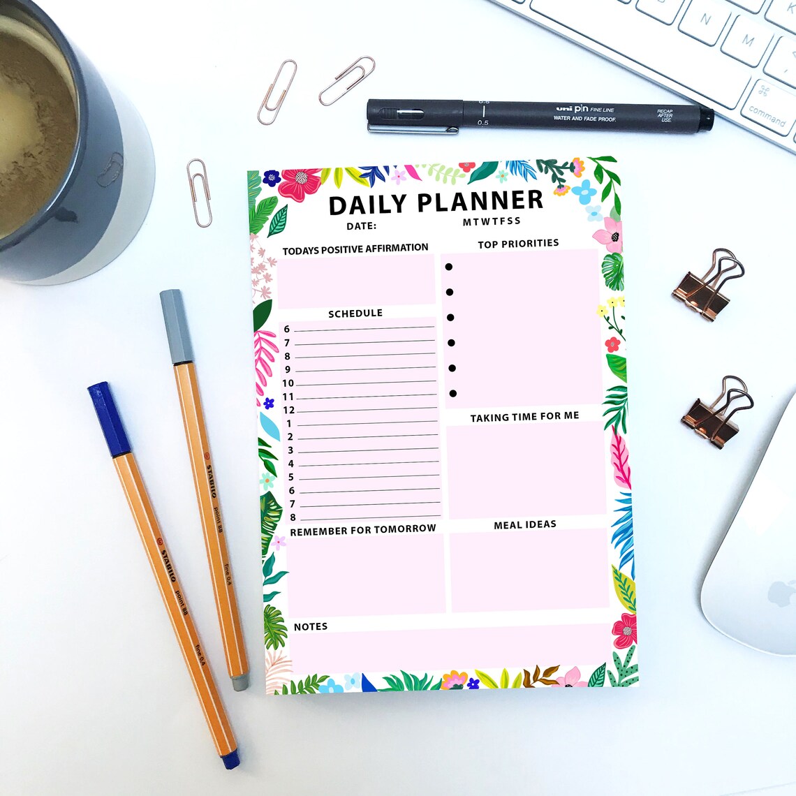 Planificateur quotidien plan quotidien organisation 100 | Etsy