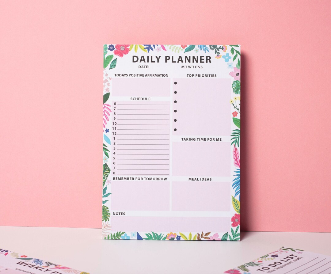 Daily Planner, Daily Plan, Organisation, 100 Sheets, Daily Planner Desk ...