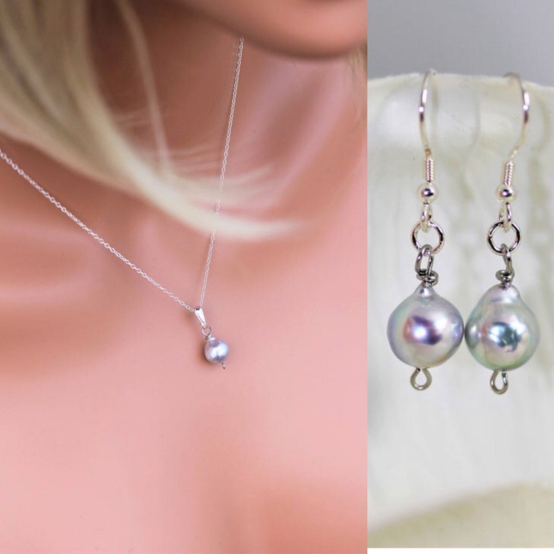 Conjunto de joyas de perlas, regalo para ella, joyas de perlas ...