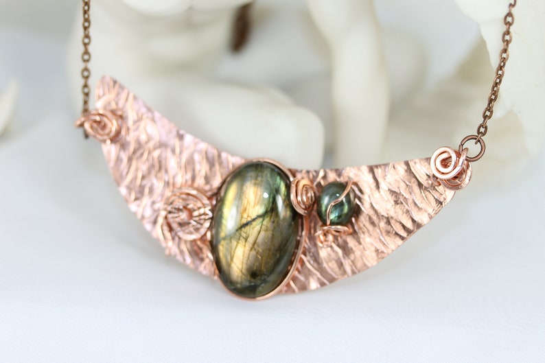 Copper jewelry Copper Necklace Labradorite necklace | Etsy