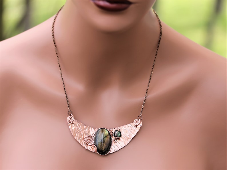Copper jewelry Copper Necklace Labradorite necklace | Etsy