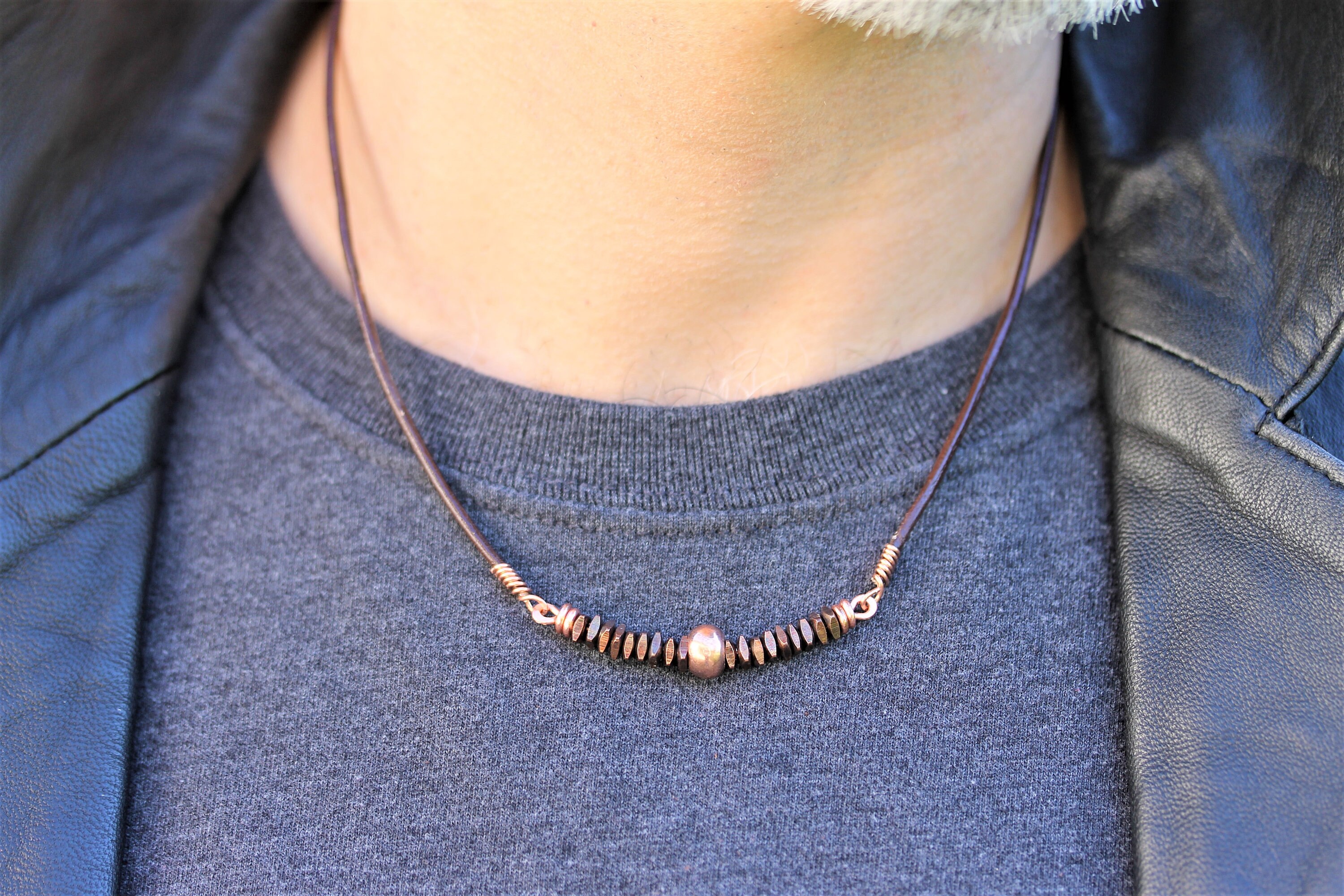 Men's Jewelry Mens Unique Necklace Copper Necklace - Etsy