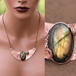 Copper jewelry Copper Necklace Labradorite necklace | Etsy
