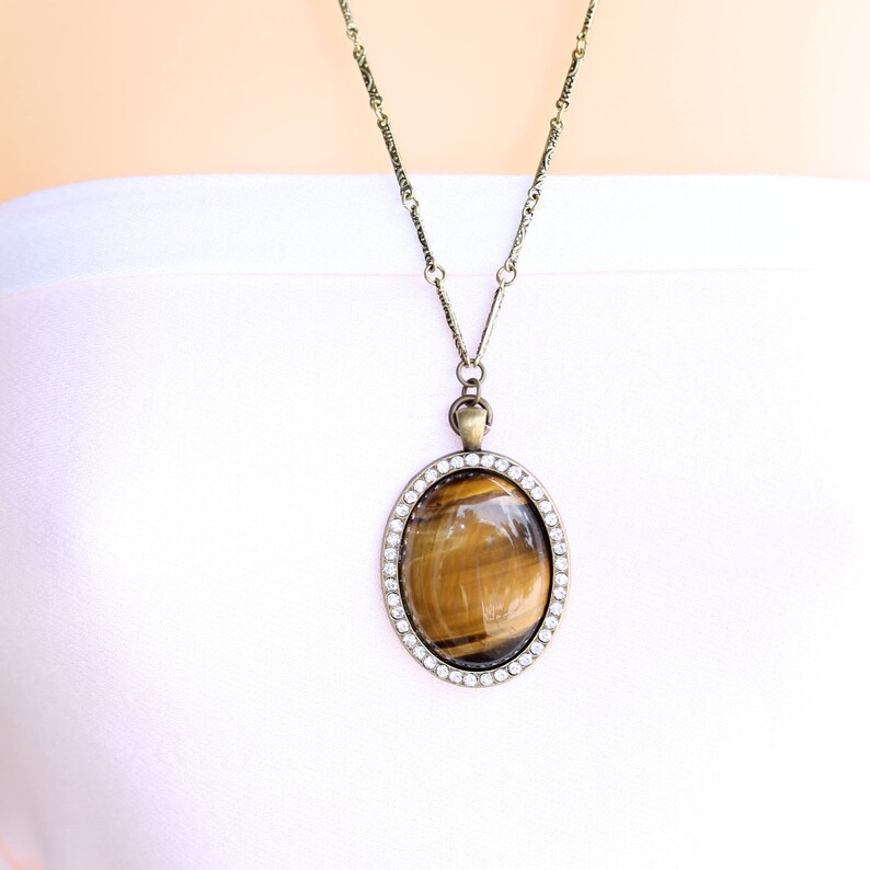Tigers Eye Necklaces Tiger Eye Jewelry Bronze Necklaces - Etsy