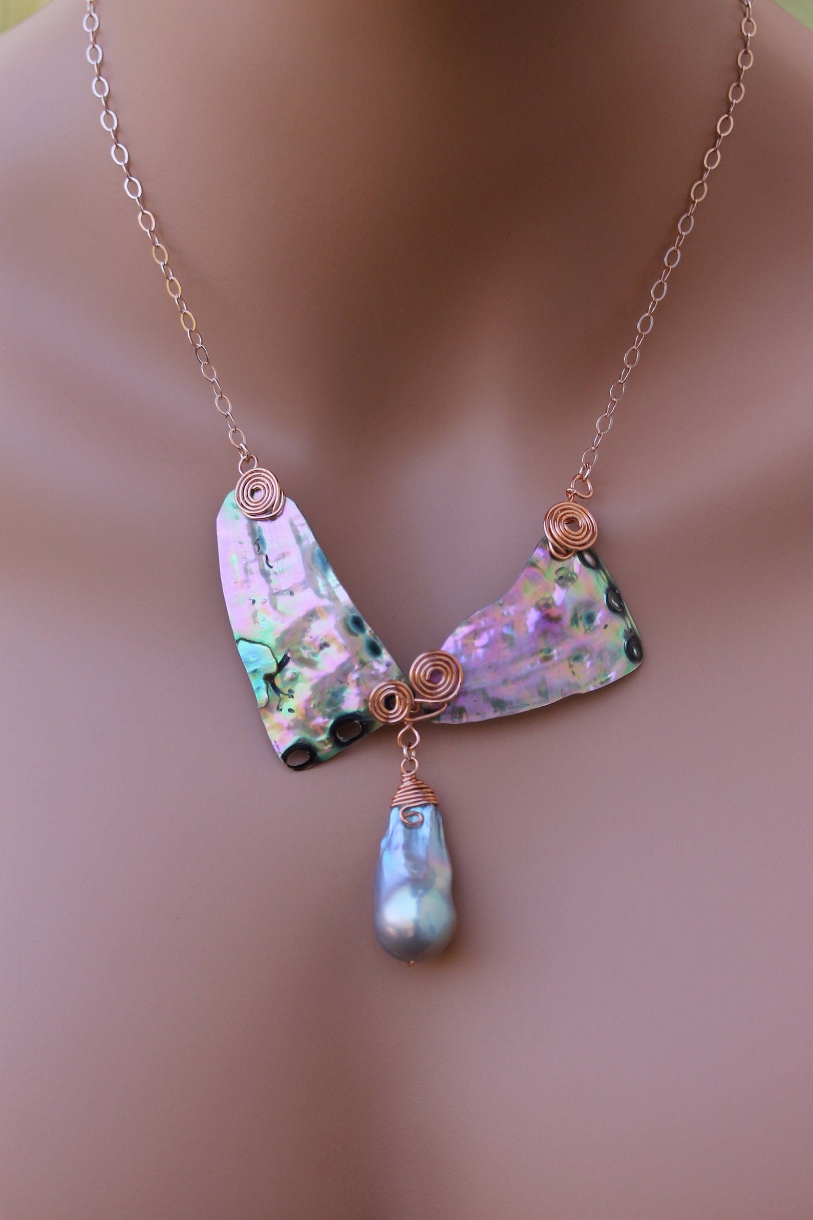 Abalone Shell Jewelry, Hand Carved Abalone Shell, South Sea Pearls ...