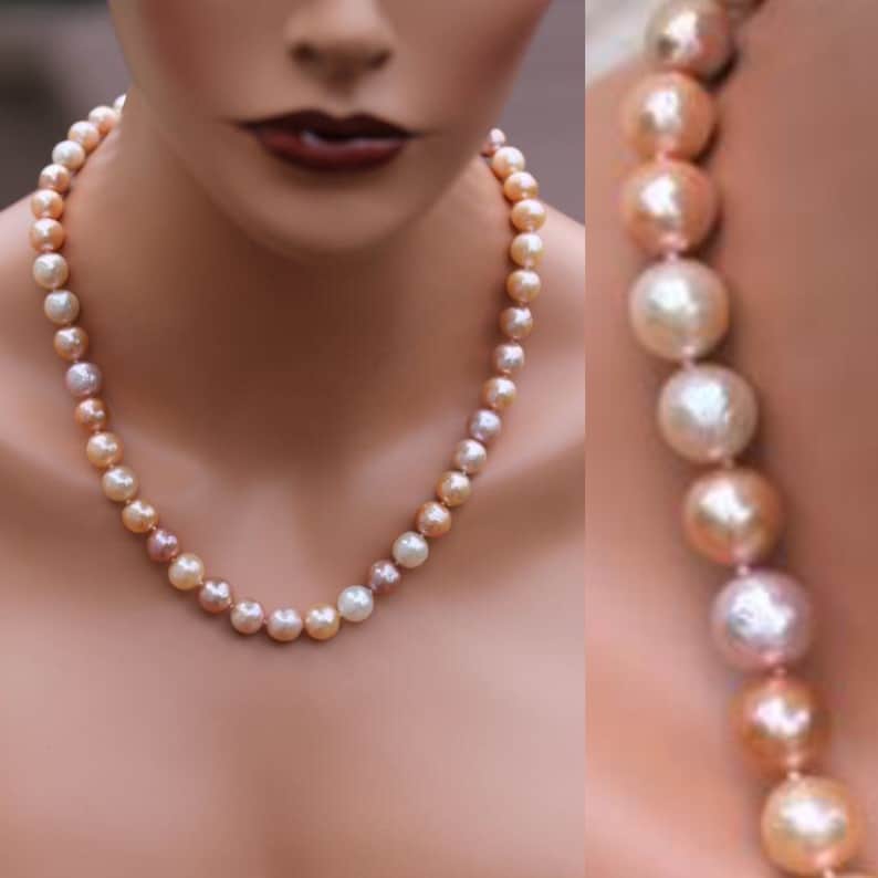 Pearl Necklace Pearl Strand Edison Pearls Genuine Pearl - Etsy