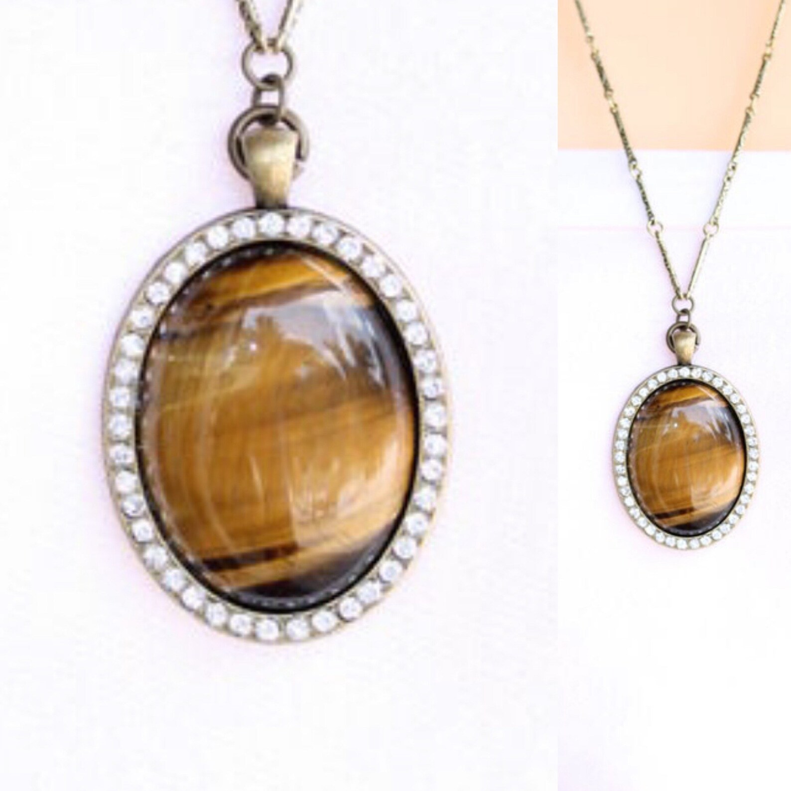 Tigers Eye Necklaces Tiger Eye Jewelry Bronze Necklaces - Etsy