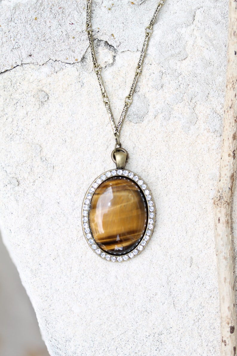 Tigers Eye Necklaces Tiger Eye Jewelry Bronze Necklaces - Etsy