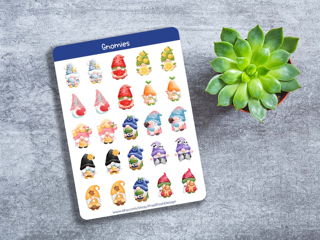 Gnomies Stickers - Cute Gnome Stickers - Planner Stickers - Bullet ...