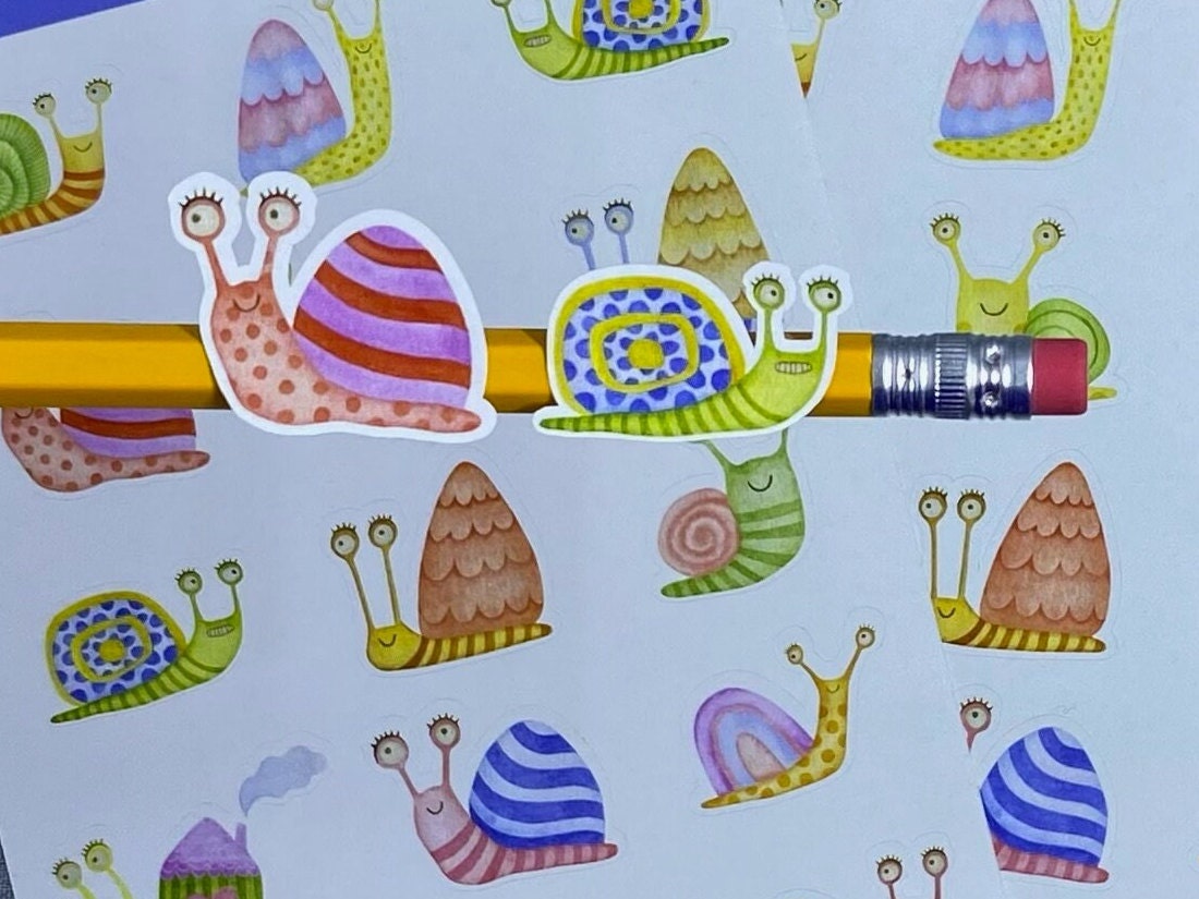 Cheeky Snail Stickers Cute Snail Stickers Planner Stickers - Etsy