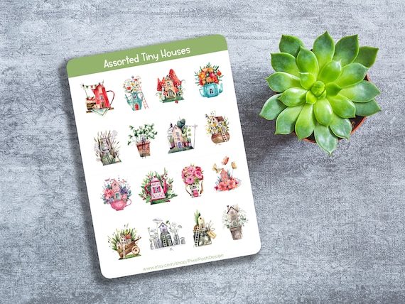 Assorted Tiny Houses Set Cute Tiny House Stickers Planner - Etsy