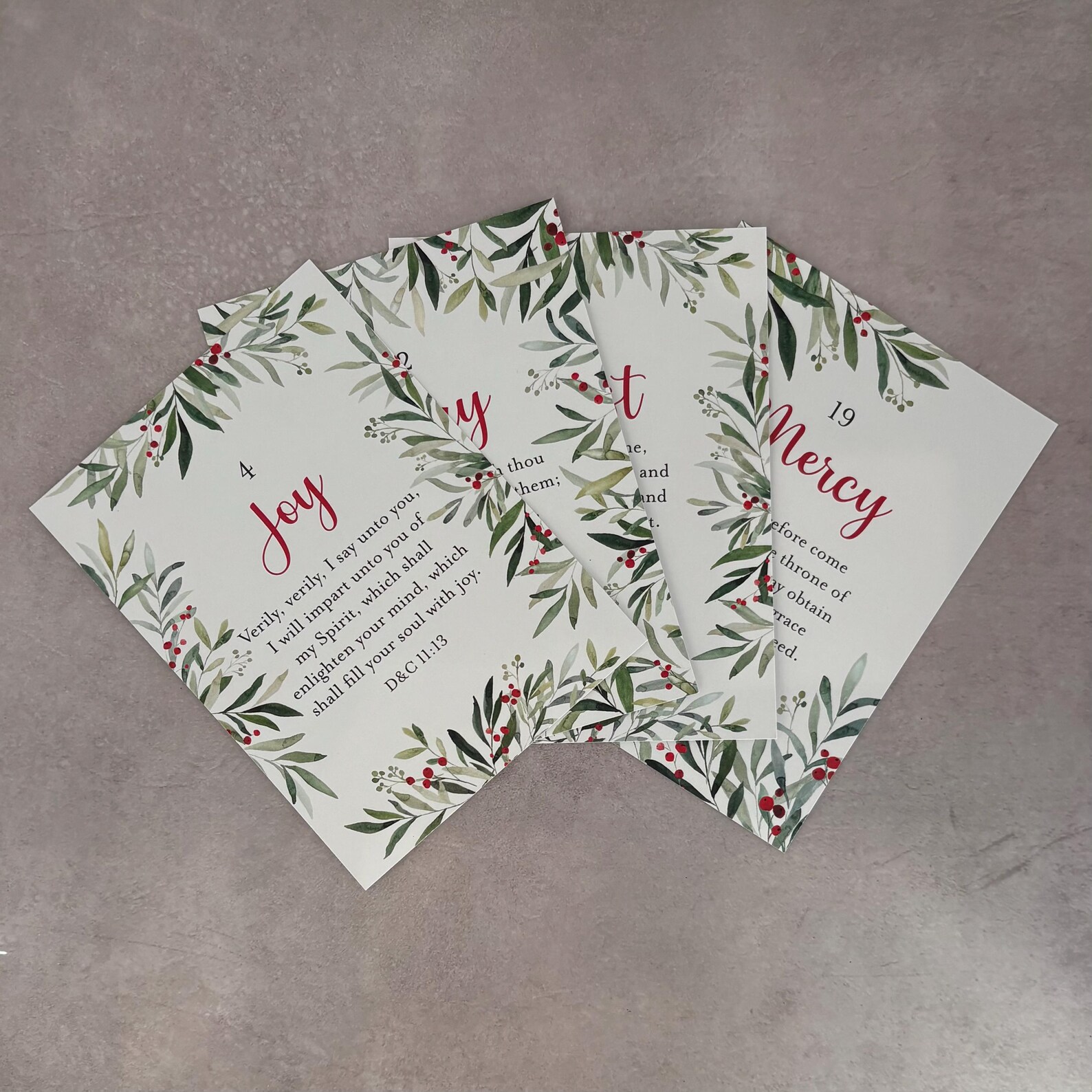 LDS 25 Gifts From Jesus Christ – Christmas Countdown Scripture Cards ...