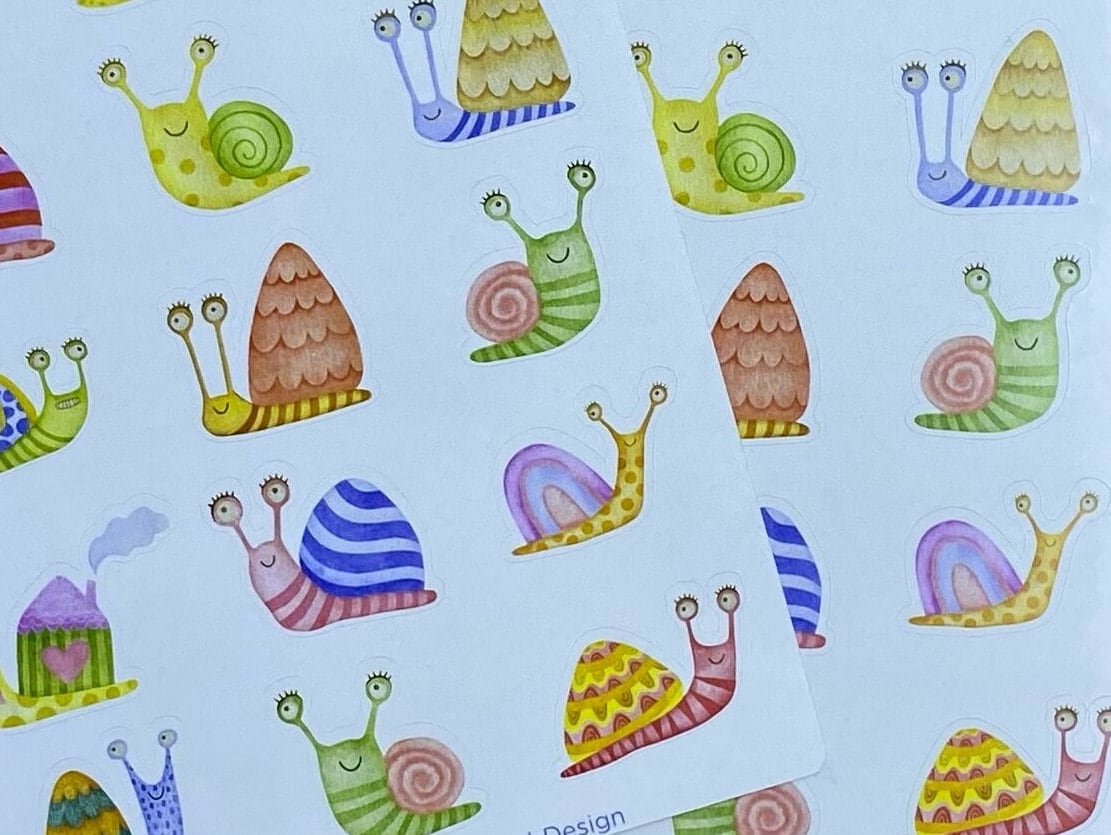 Cheeky Snail Stickers Cute Snail Stickers Planner Stickers - Etsy