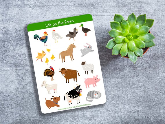 Life on the Farm Stickers Cute Farm Animal Stickers - Etsy