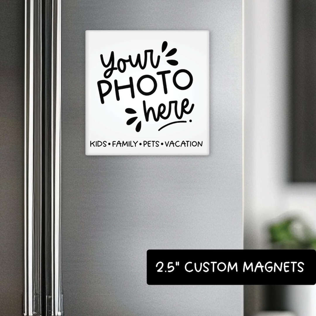 Personalized 2.5" Photo Fridge Magnets | Square Magnet | Holiday ...