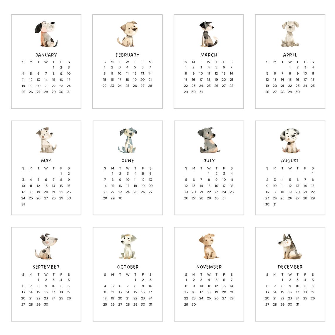 2026 Desk Calendar: Cute Dogs, 2026 Calendar With Stand, Gift for ...
