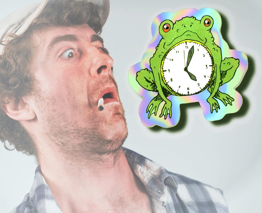Froggy Clock Sticker - Etsy