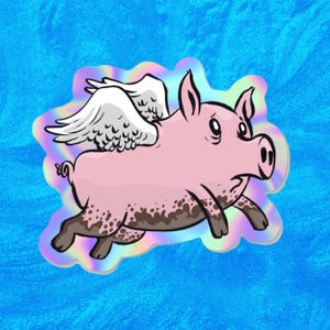 Flying Pig Sticker (3.5 Inch Size) - Etsy