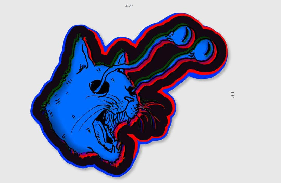 3D Yowl Sticker - Etsy