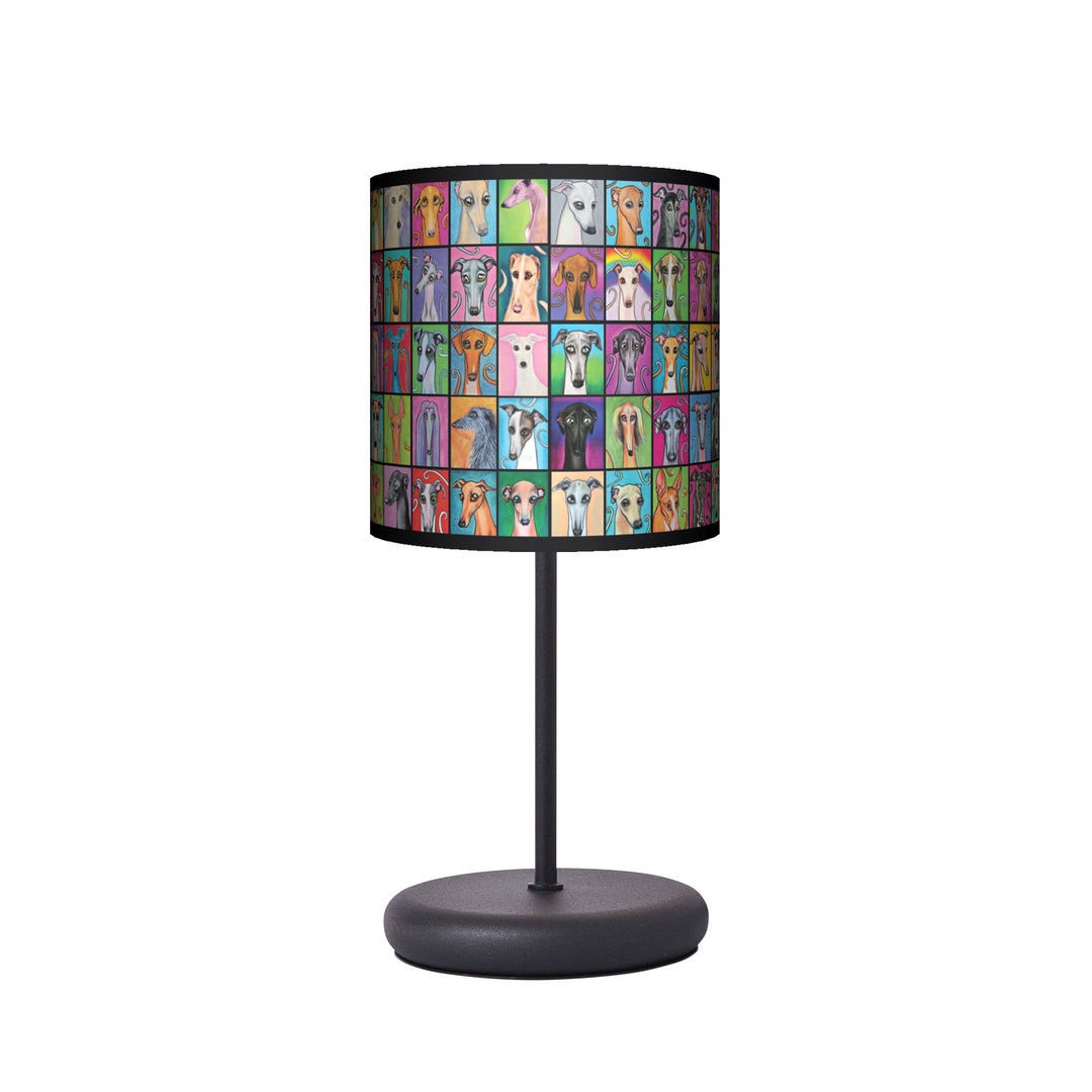 Desk Lamp With Sighthounds Print Gift for Dog Lover Sighthound Home ...