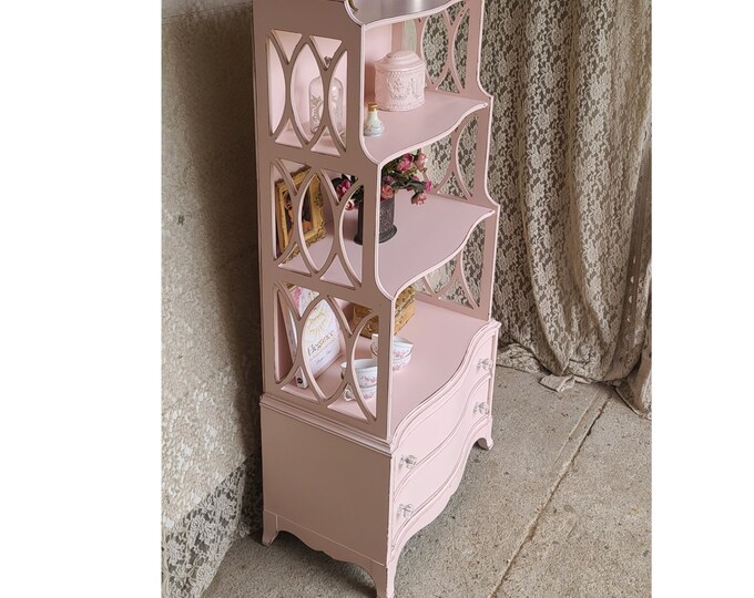 Antique Etagere Bookcase, Lewis Butler Shelf, Chippendale Circa 1940's ...