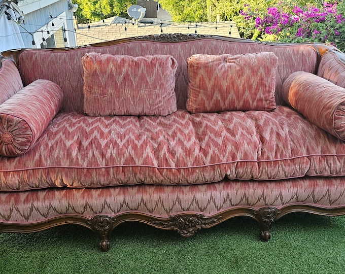 Victorian Couch, Antique Couch, Pink Victorian Couch, Circa 1920's ...