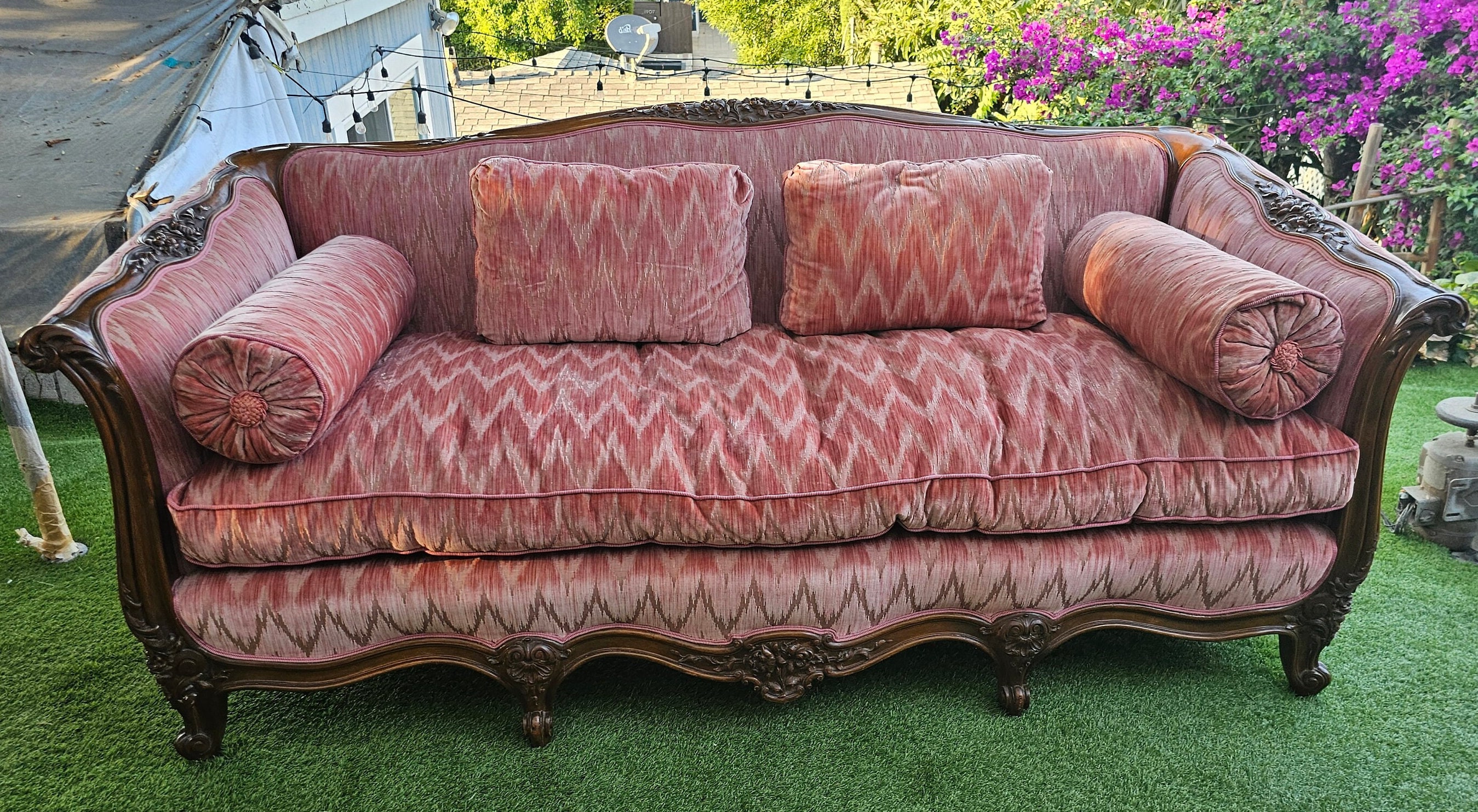 Victorian Couch Antique Couch Pink Victorian Couch Circa 1920 s Sold as is Condition