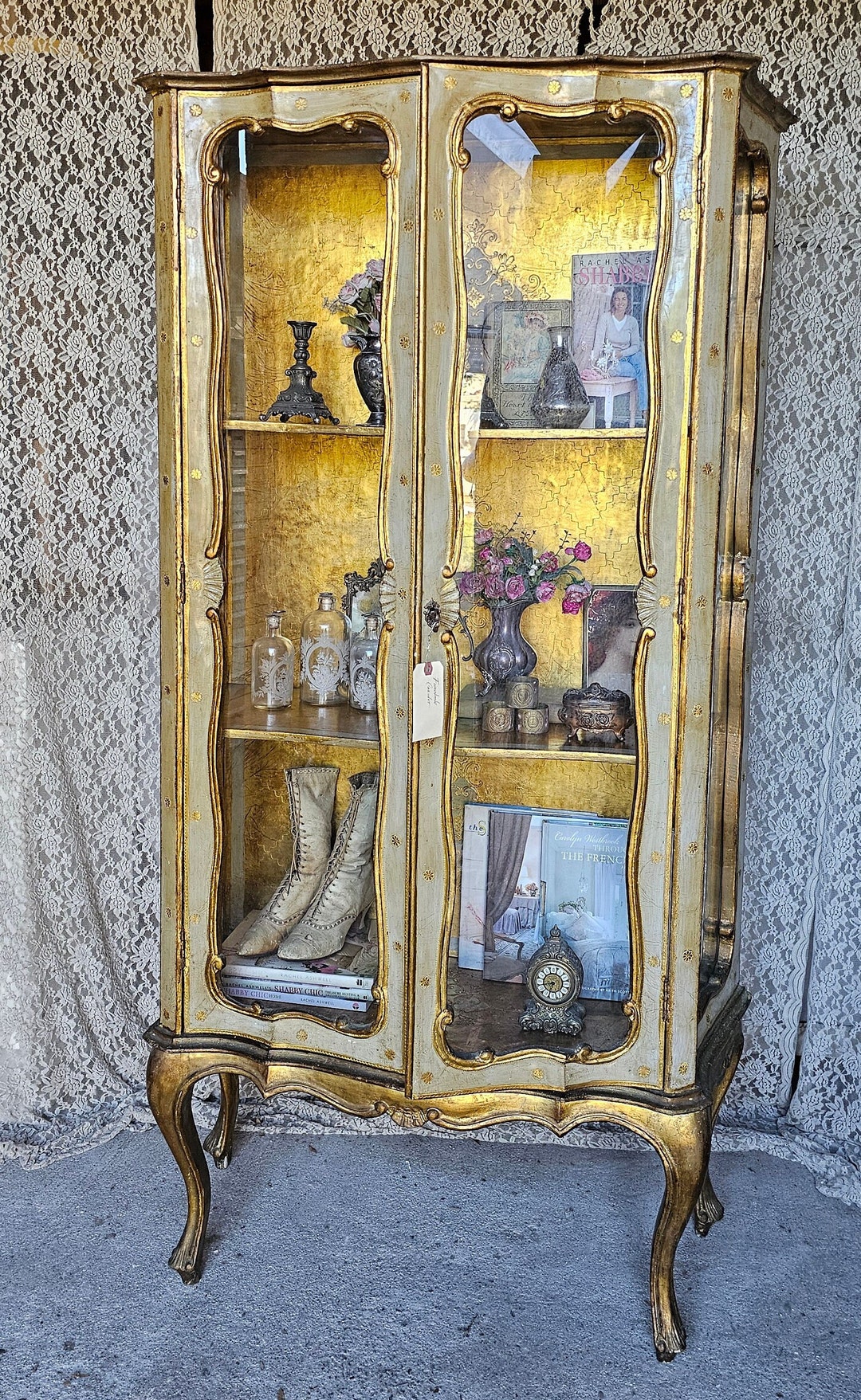 Gorgeous Florentine Italian Vitrine/ Curio Cabinet, Display Cabinet ...