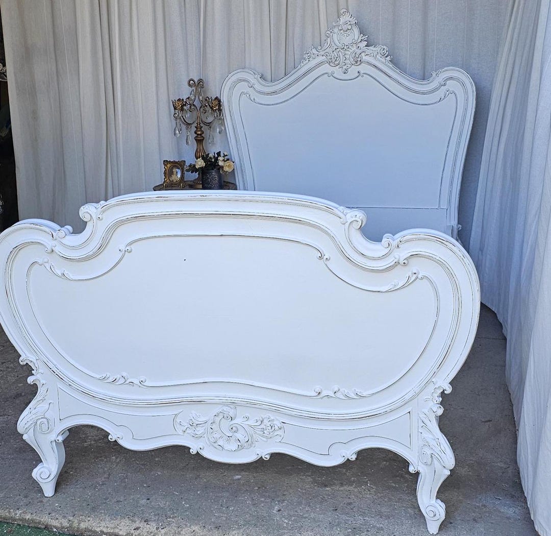 Antique French Twin Bed Frame: White Rococo Louis XV Style - Etsy