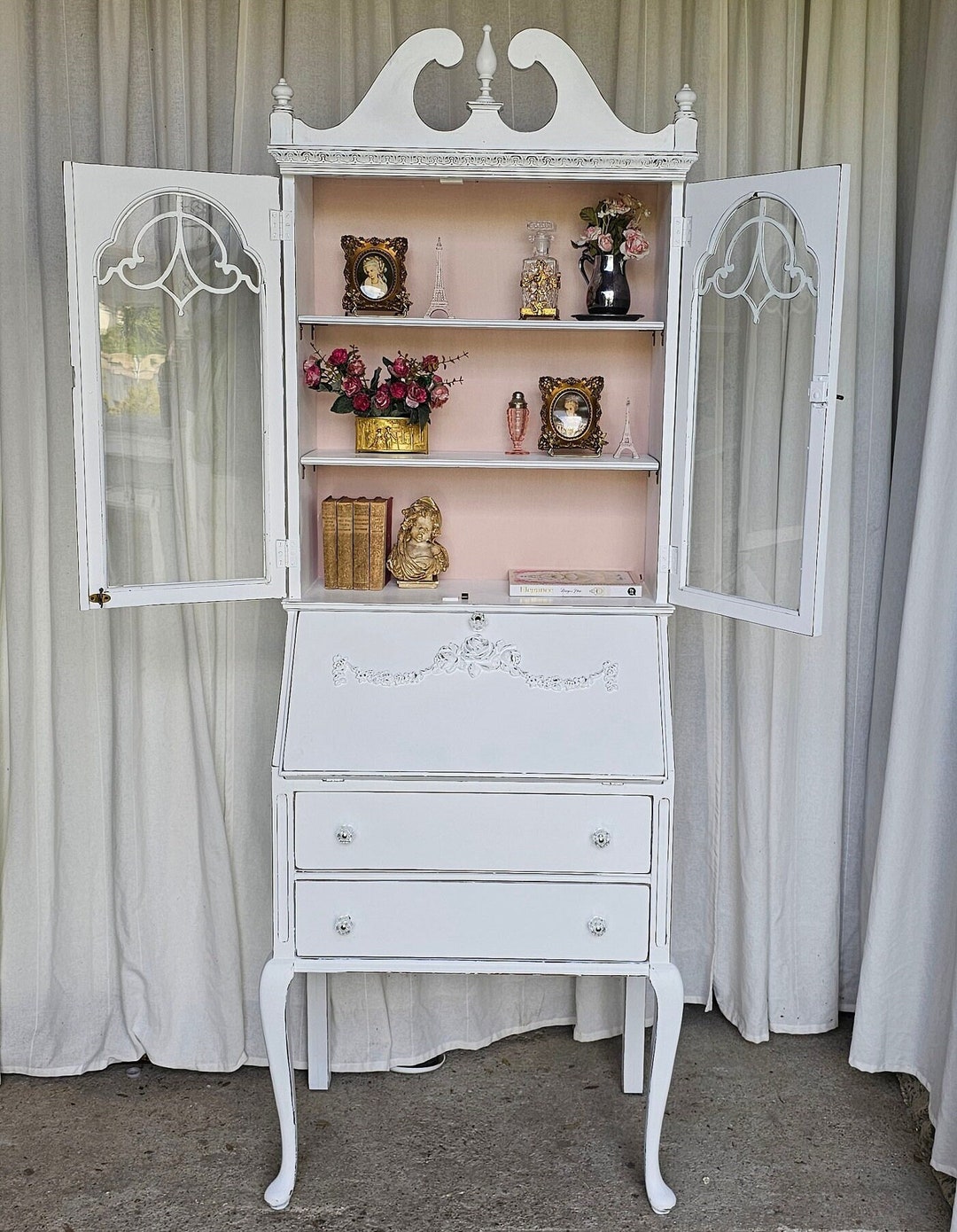 Gorgeous Queen Ann Secretary Hutch, Romantic Style, Paris Apartment ...
