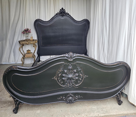 Black ornate bed frame store
