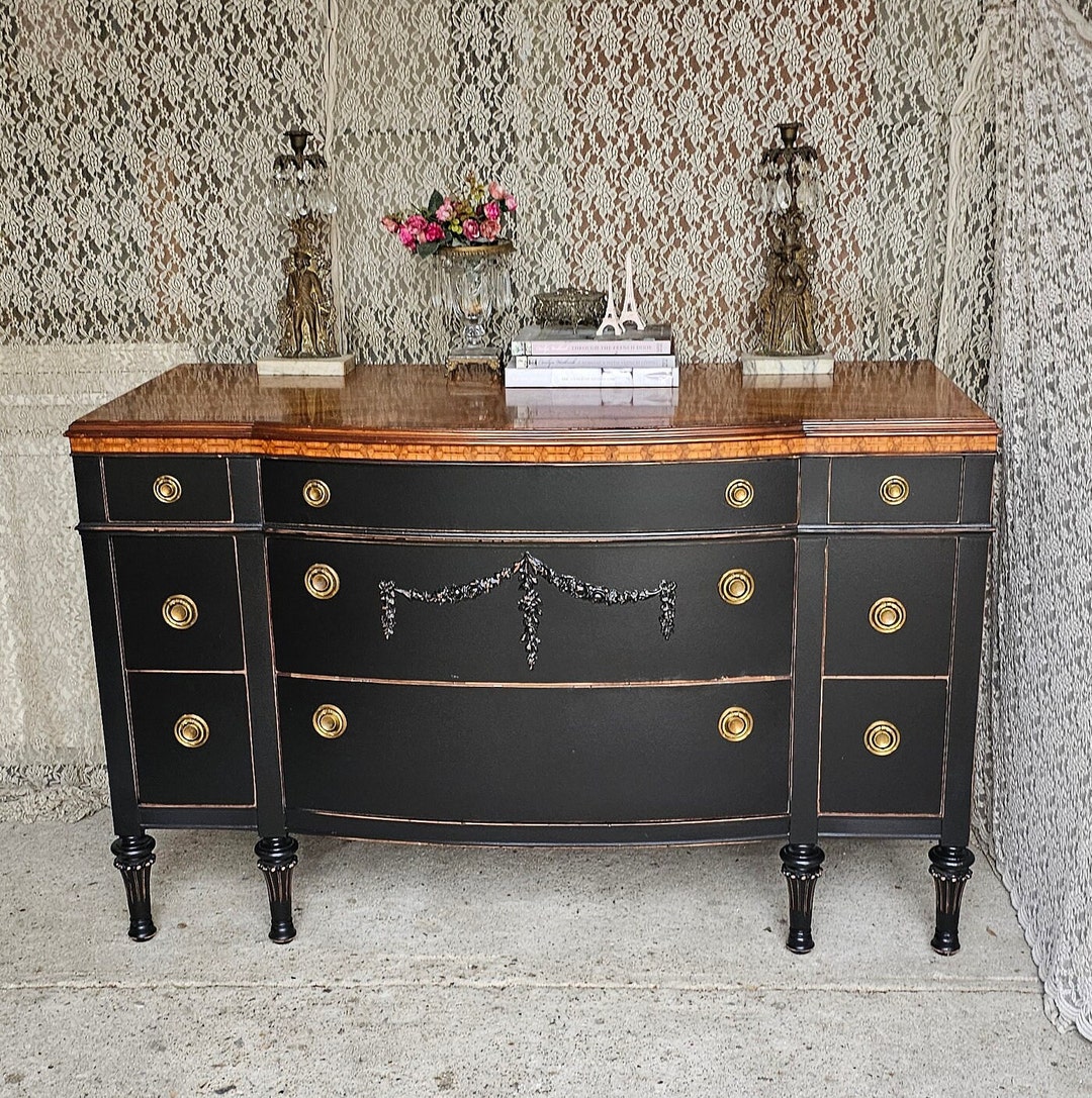 Vintage 1930s Inlaid Burl Commode Chest, French Vintage Inlaid ...