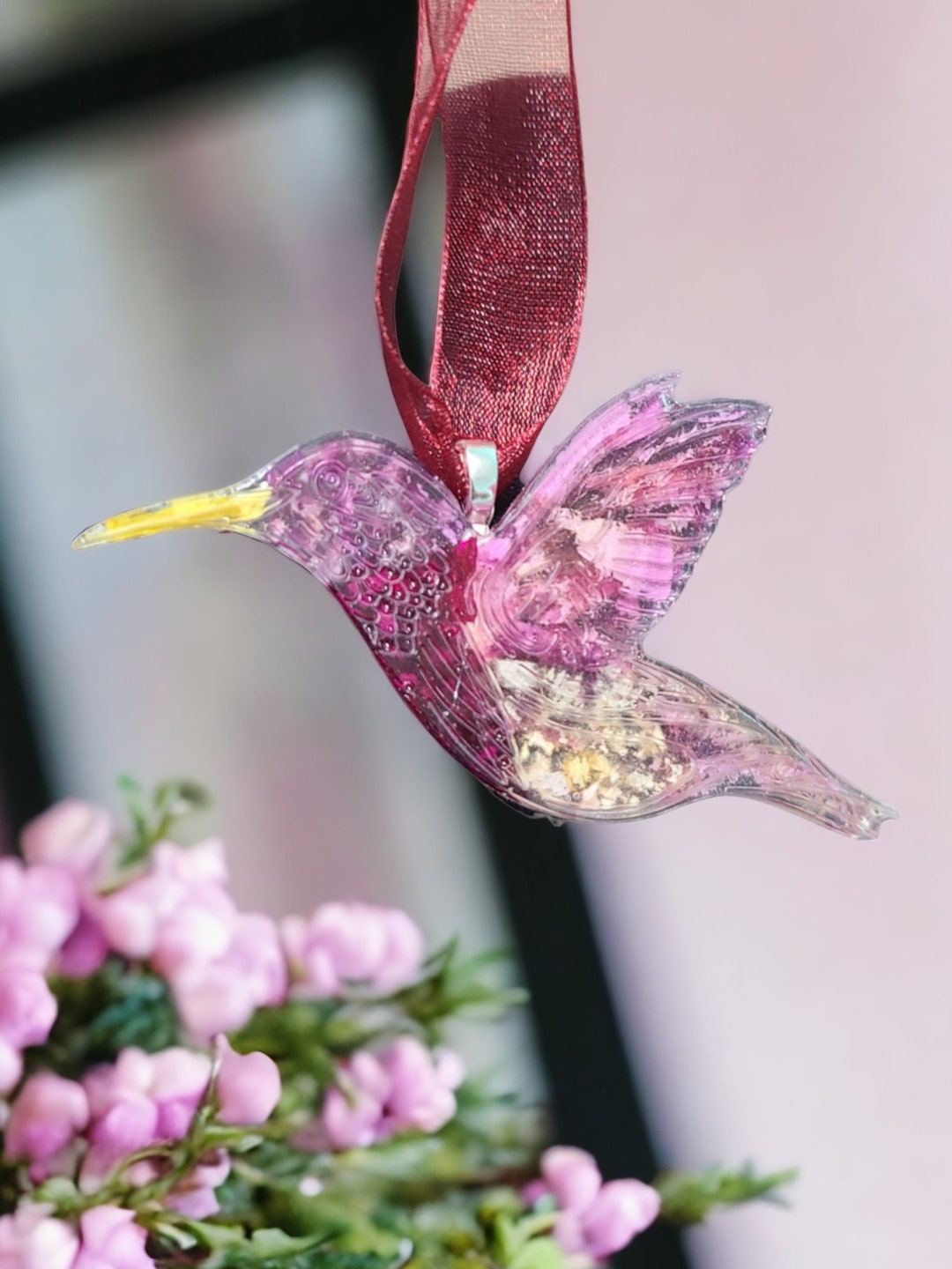 Hummingbird Dried Flower Ornament: Funeral Memorial Keepsake - Etsy